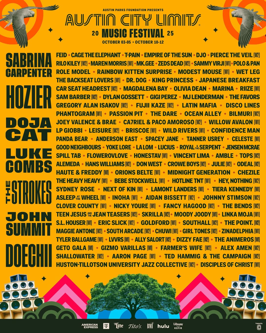 Austin City Limits Festival 2025: Full Lineup and Details – Off Record ...